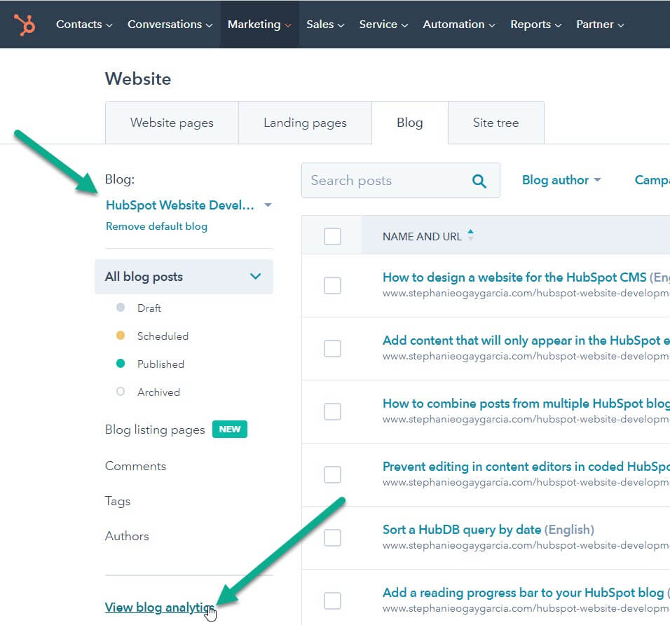 Where to find your HubSpot blog ID