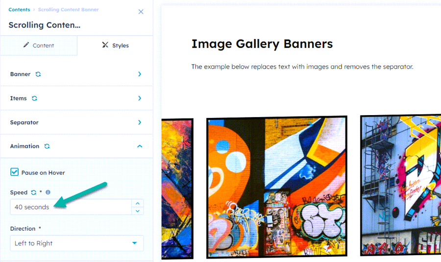 Documentation | Scrolling Content Banner